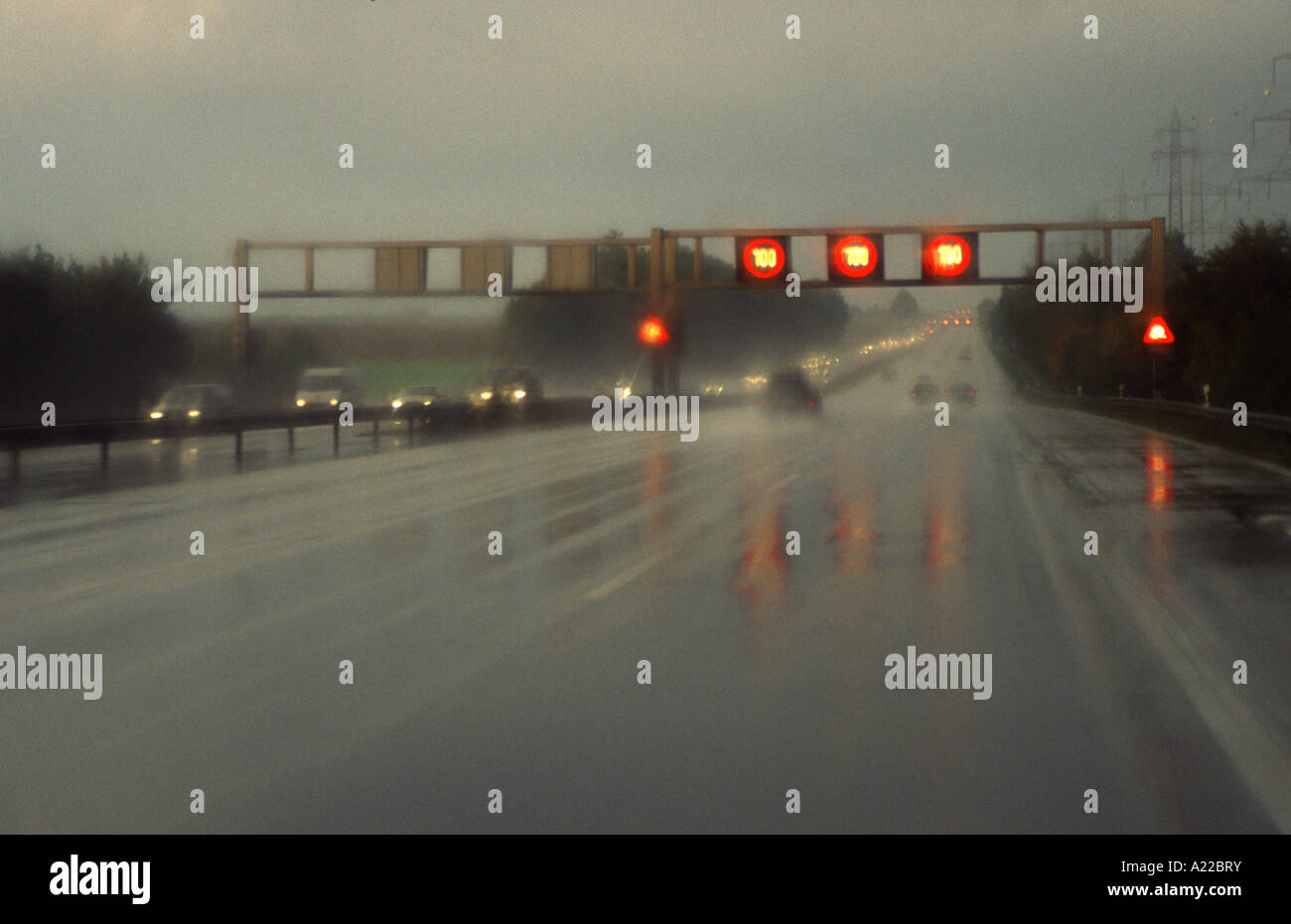 motorway - rain Stock Photo - Alamy