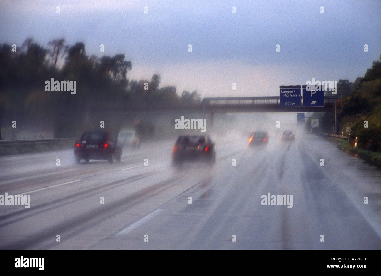 motorway - rain Stock Photo - Alamy
