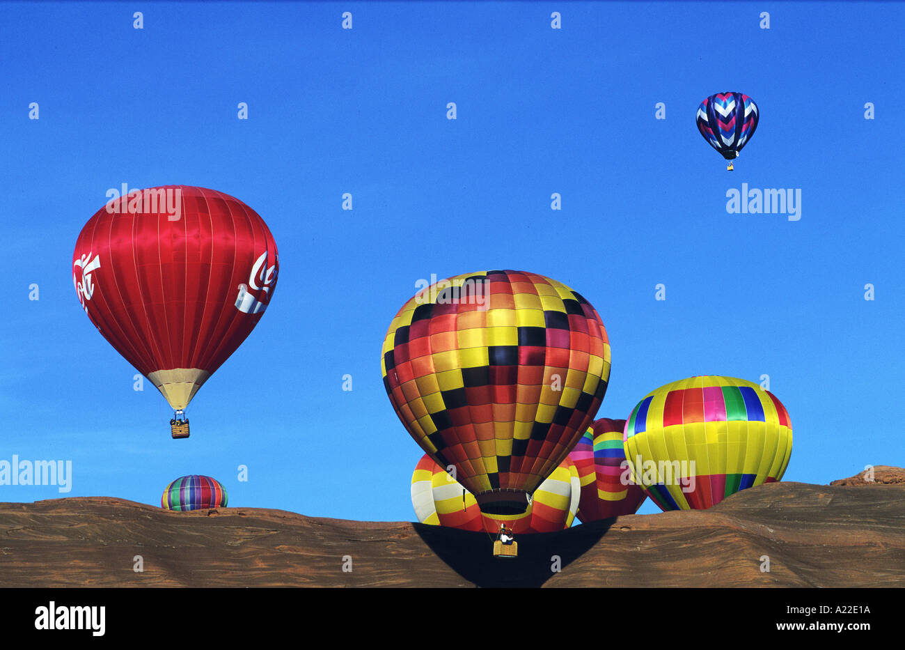 Hot air balloons taking off Stock Photo - Alamy
