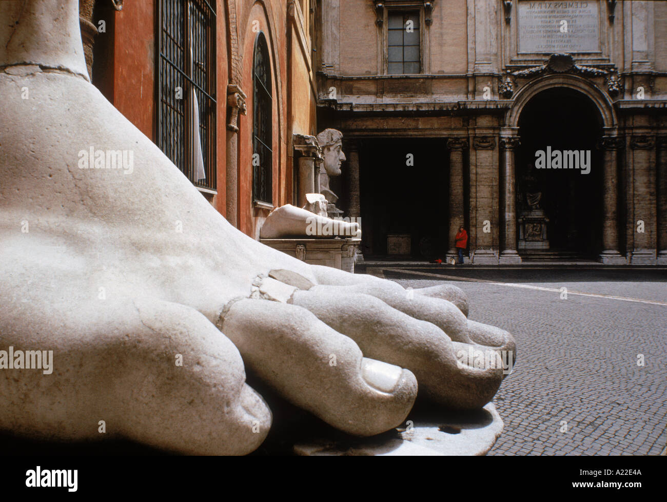 Foot of the Cesar statue and the Conservatory Museum Local Caption Rome ...