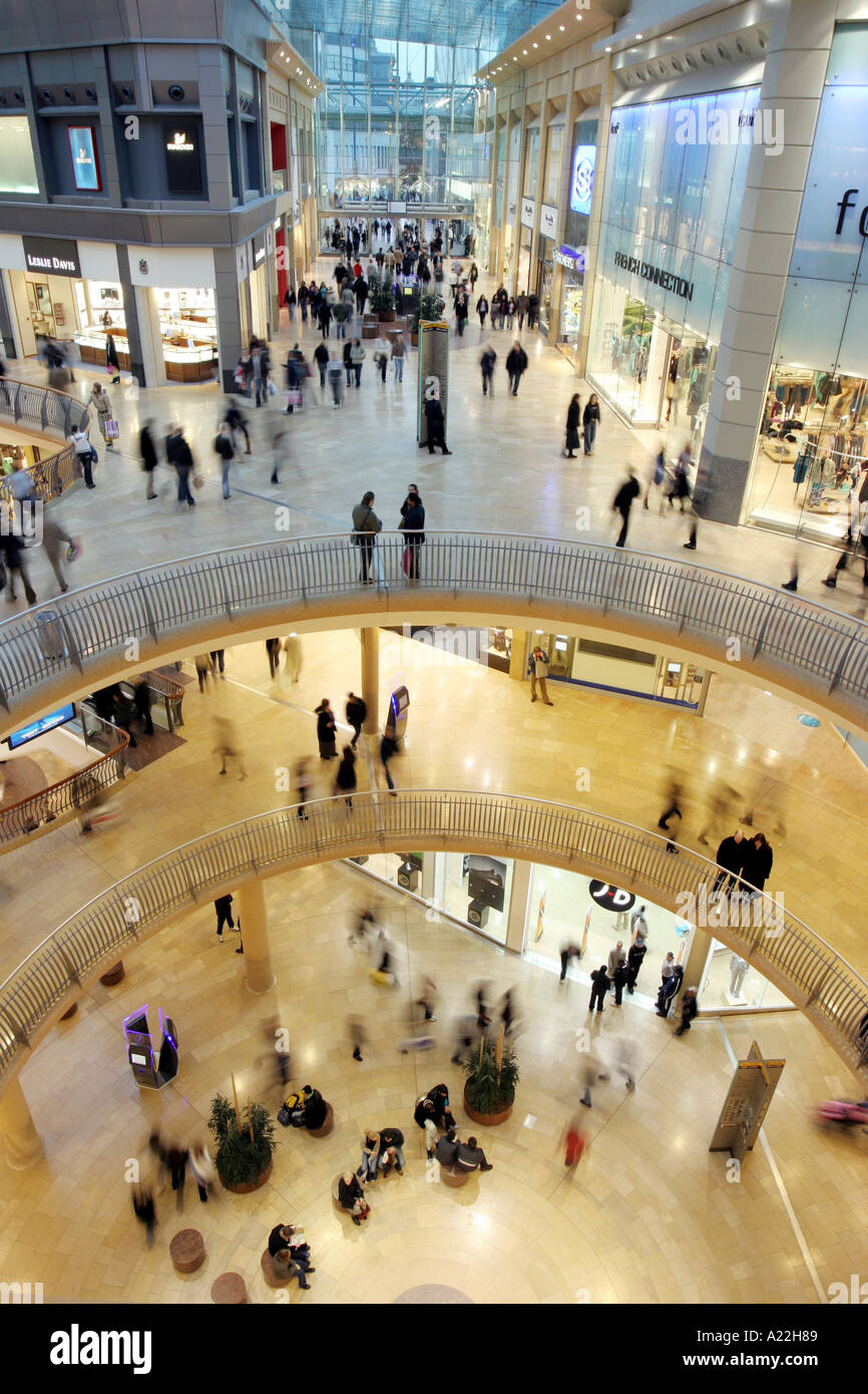 The interior of the Bullring Shopping Centre in Birmingham England UK ...