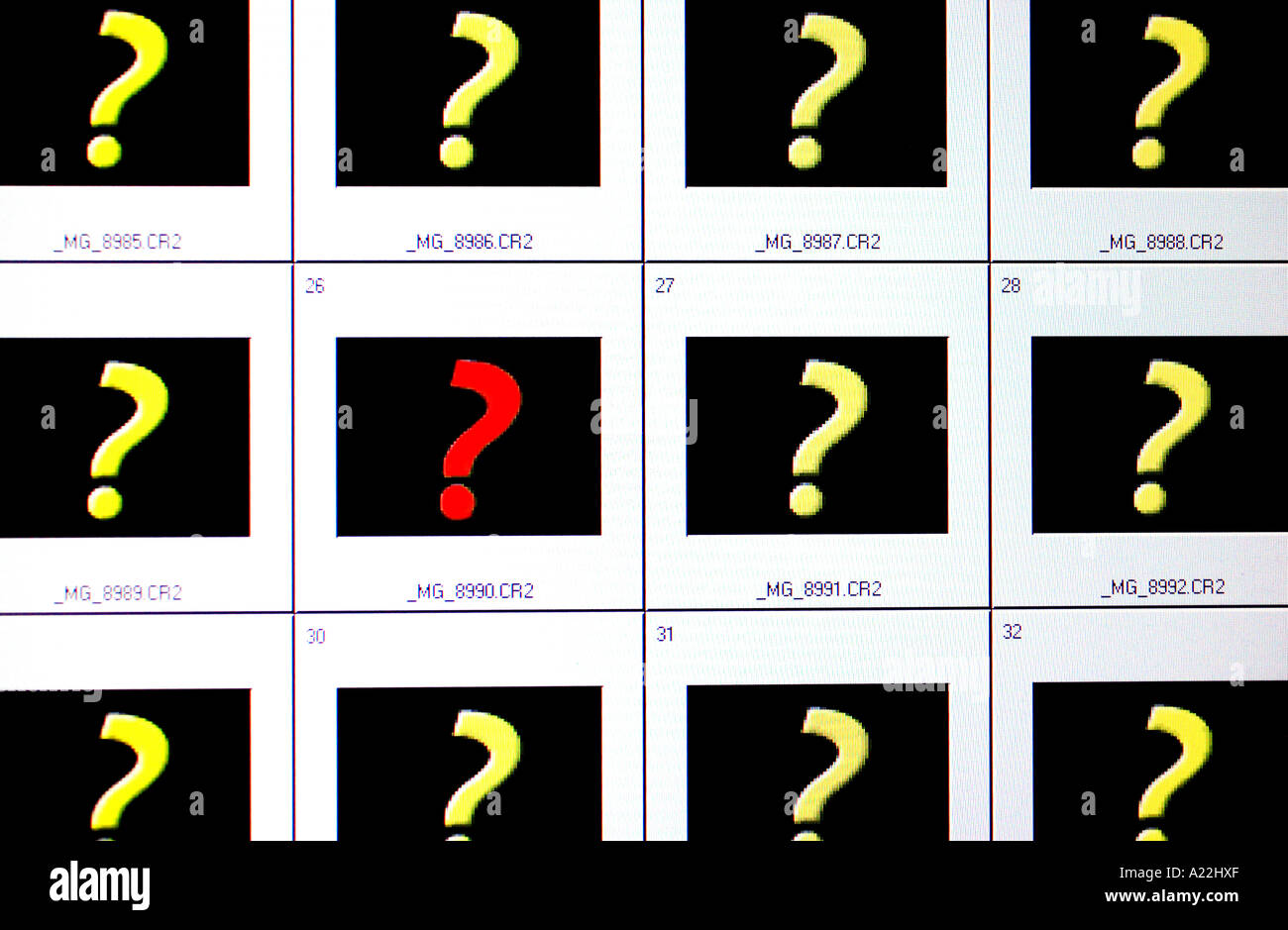 Series of question marks one red Stock Photo - Alamy