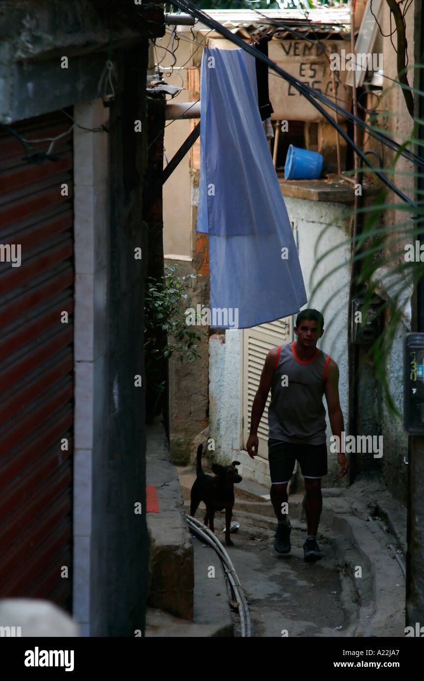 man with dog, Rocinha favela, Rio de Janeiro, Brazil Stock Photo - Alamy