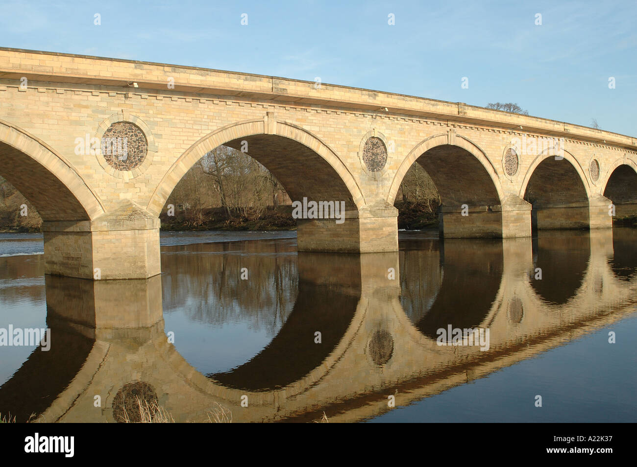 Bridge over River Tweed border between England and Scotland at ...