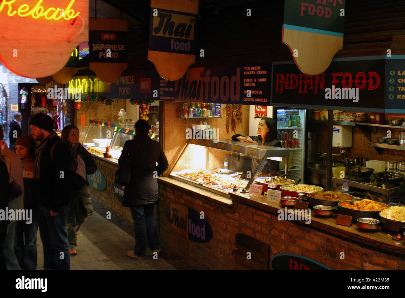 FAST FOOD Camden Market London England Stock Photo - Alamy