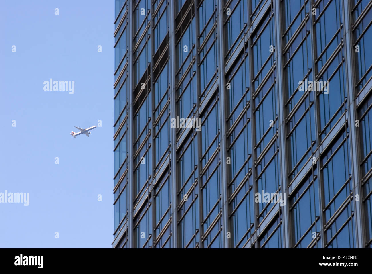 Office Building and Aeroplane Stock Photo - Alamy