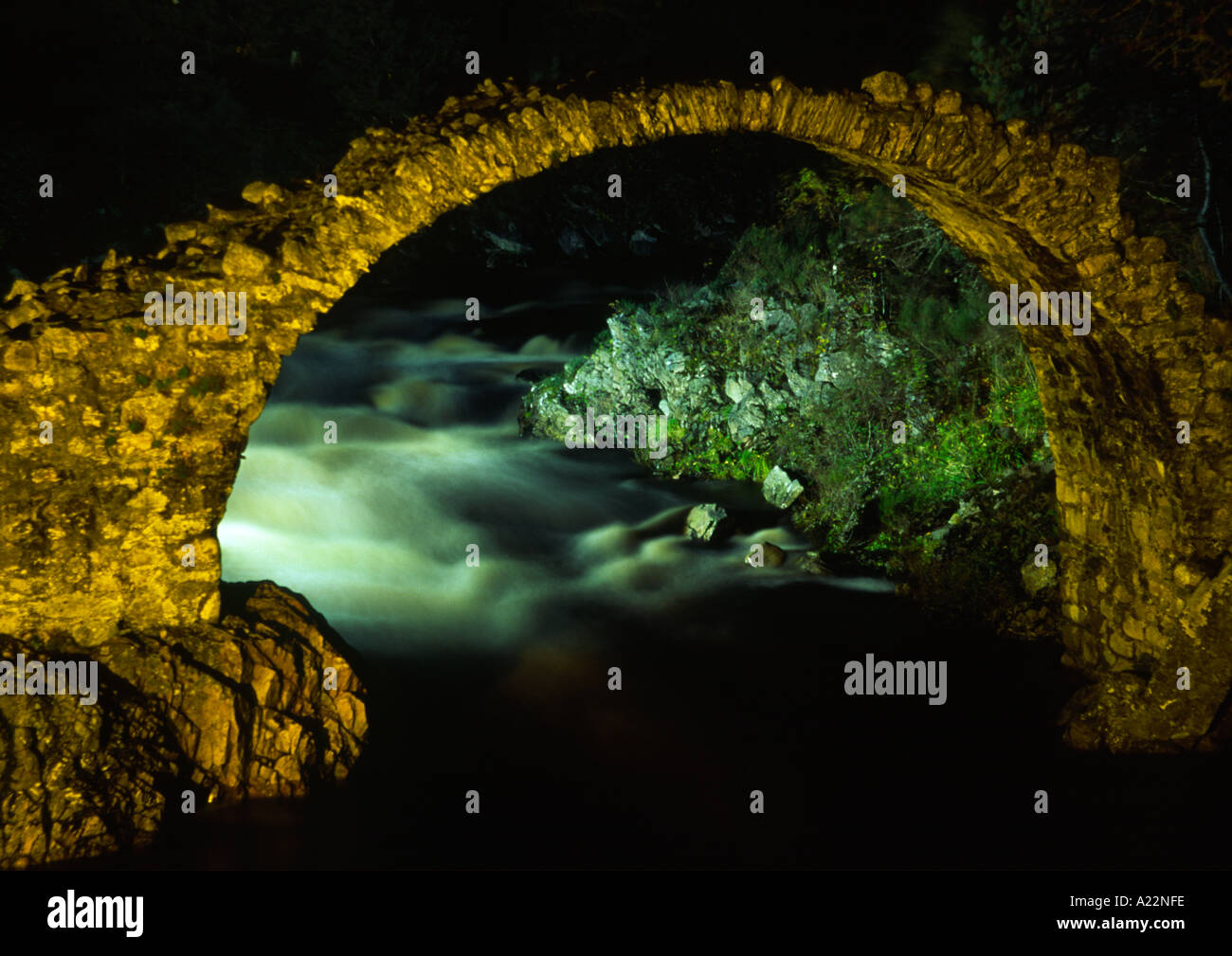 Carrbridge Packhorse Bridge, Highlands, Scotland Stock Photo - Alamy