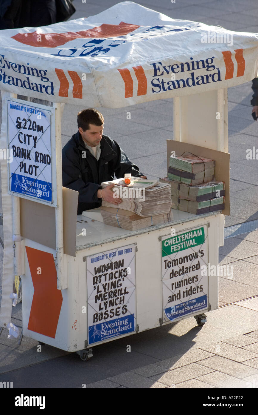 Evening Standard Vendor Stock Photo - Alamy