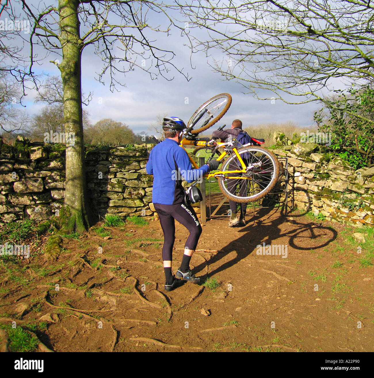 Two cyclists crossing bike hi-res stock photography and images - Alamy