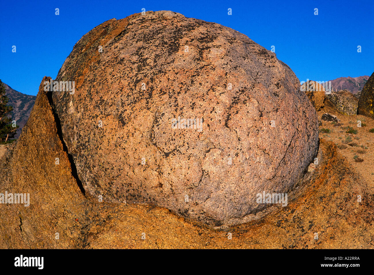 Granite rock in a natural rock cradle formation Stock Photo - Alamy