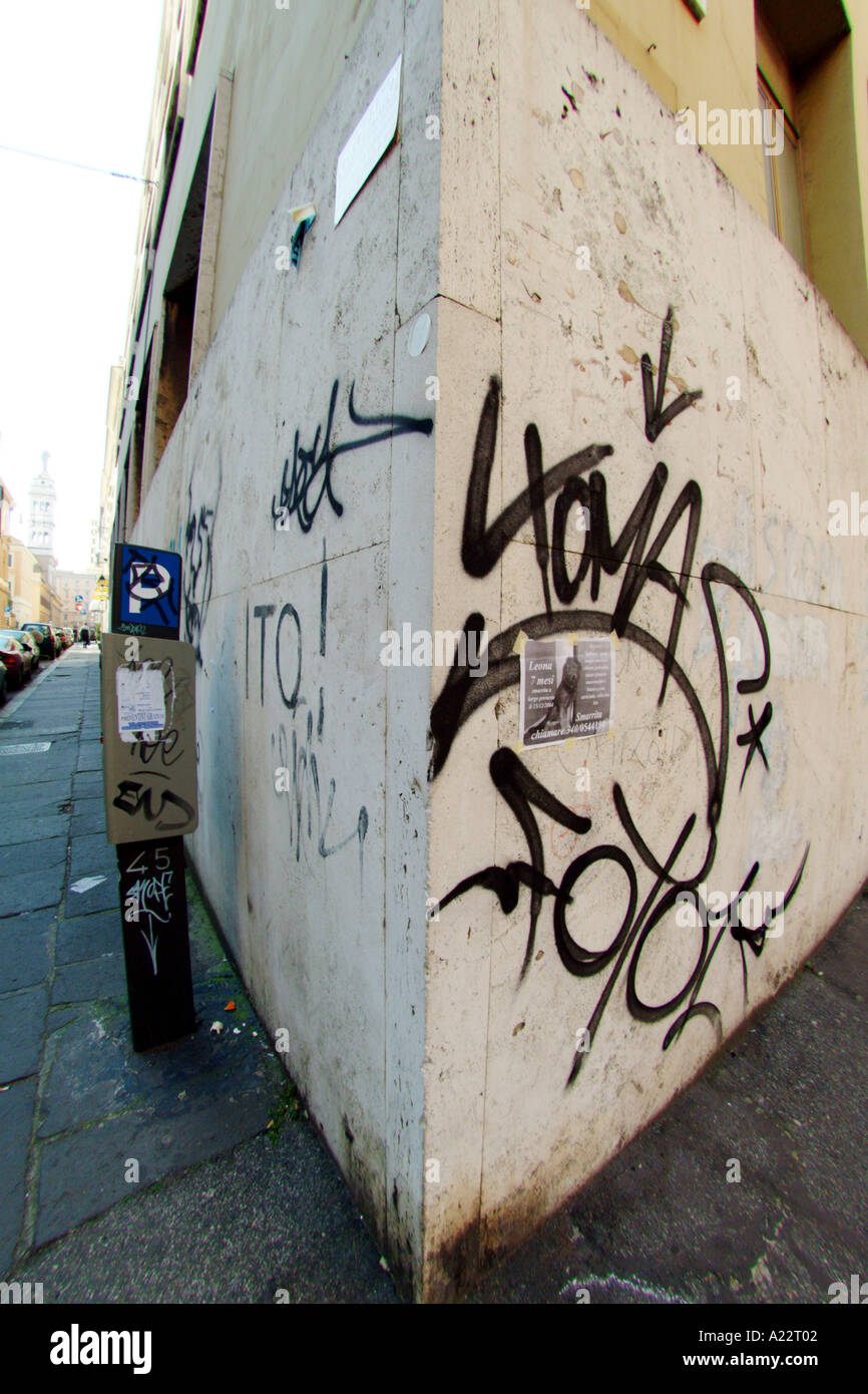 street corner rome graffiti Stock Photo - Alamy