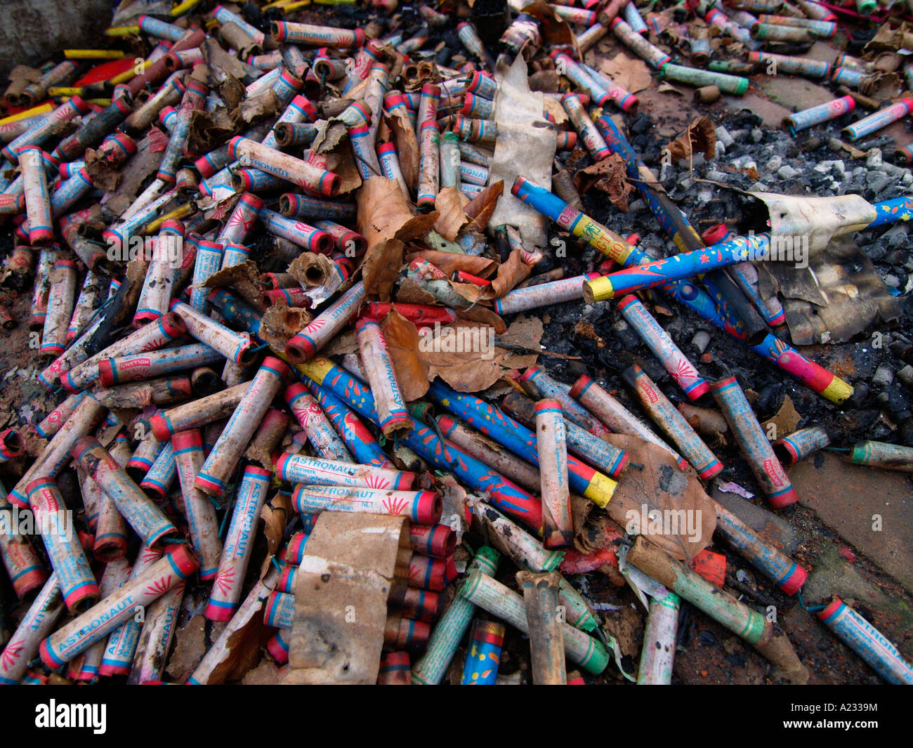 Waste of exploded fireworks on the day after Middelburg Zeeland the ...