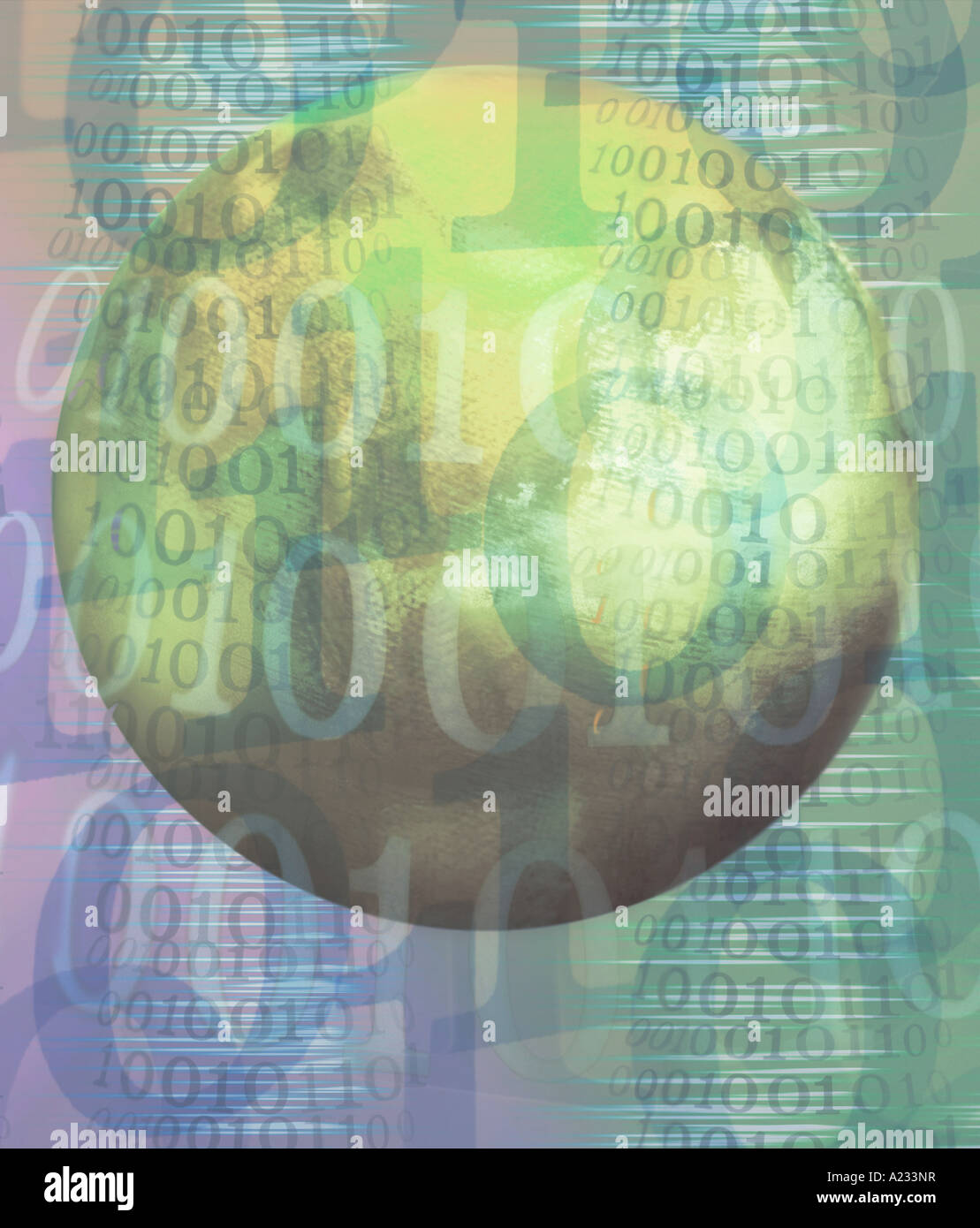 Binary code globe communication Stock Photo - Alamy