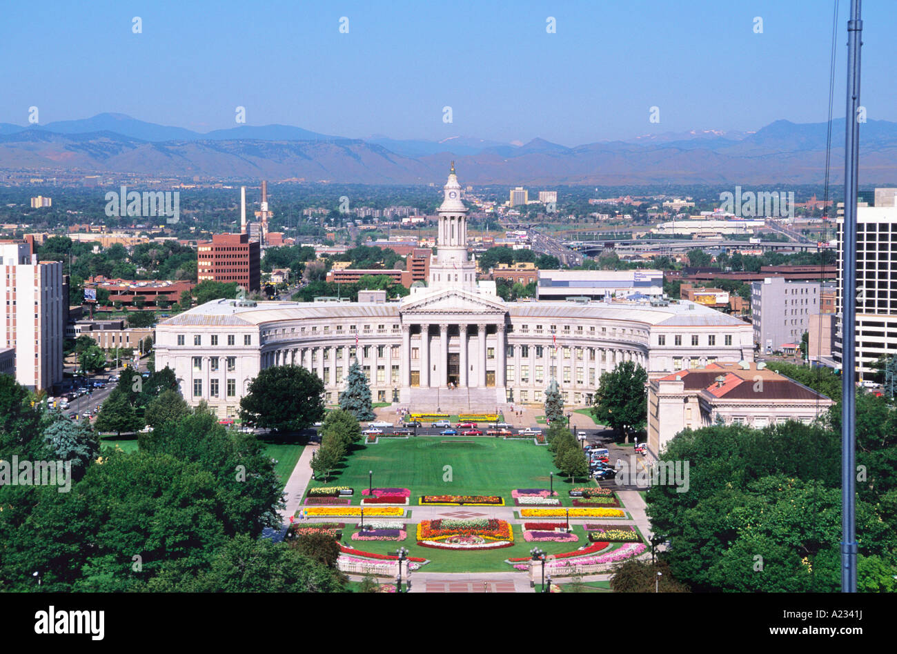 USA Denver Colorado View of The Rocky Mountains in the Background Civic ...
