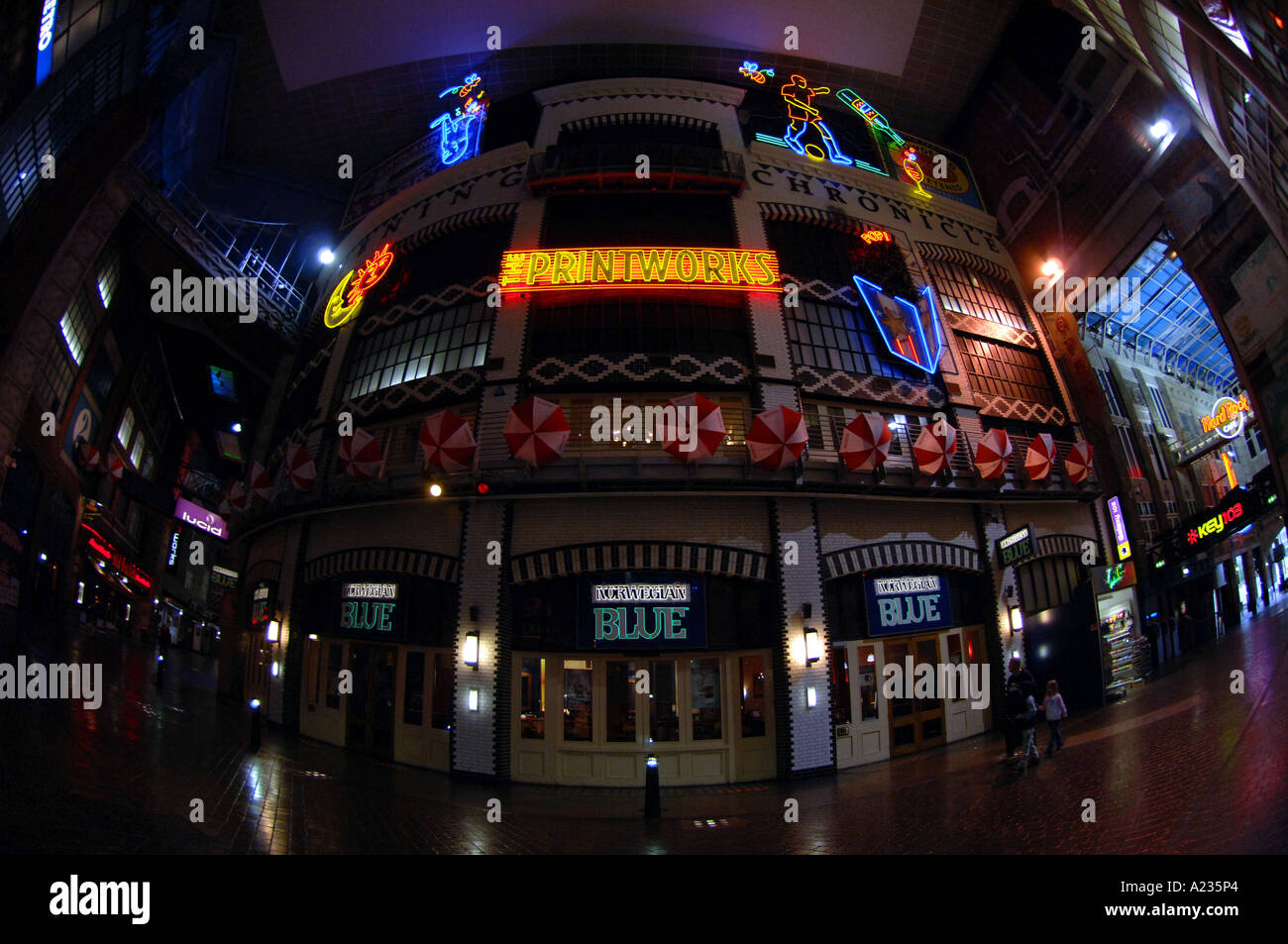 the printworks interior inside neon manchester england uk united ...