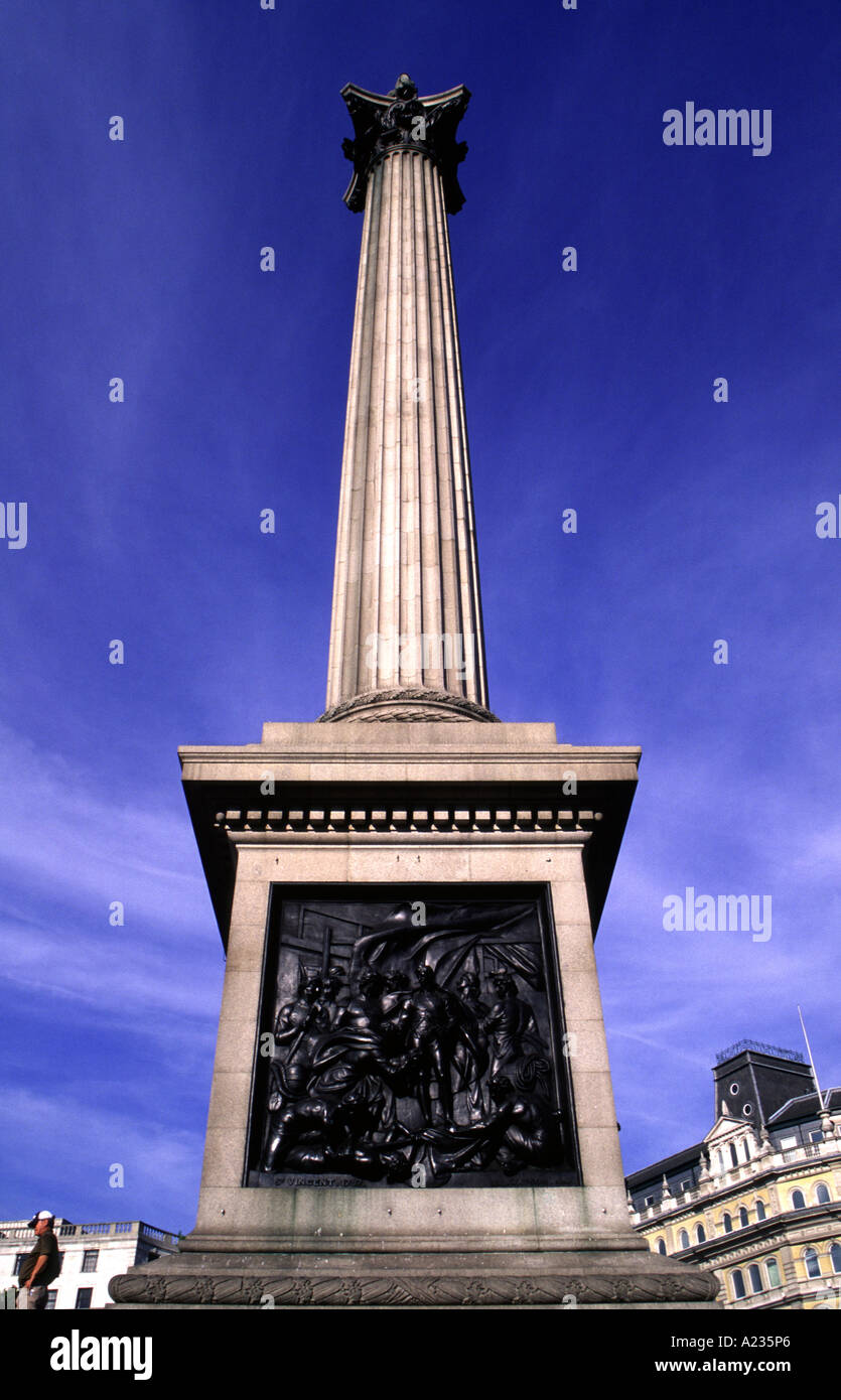 Nelsons column in Trafalgar Square London UK Stock Photo - Alamy