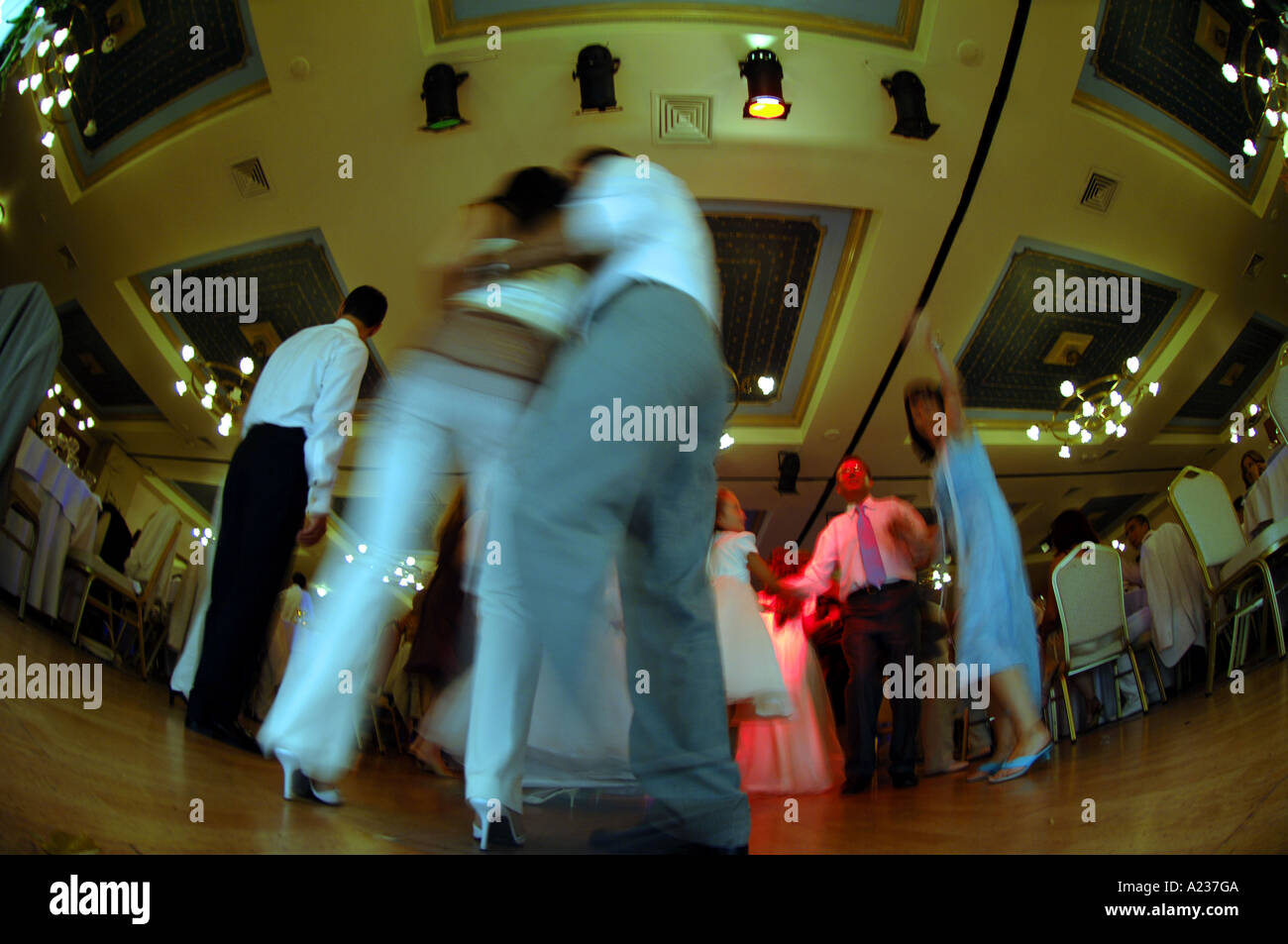 greek wedding dancing dance celebration greece dancefloor wideangle ...