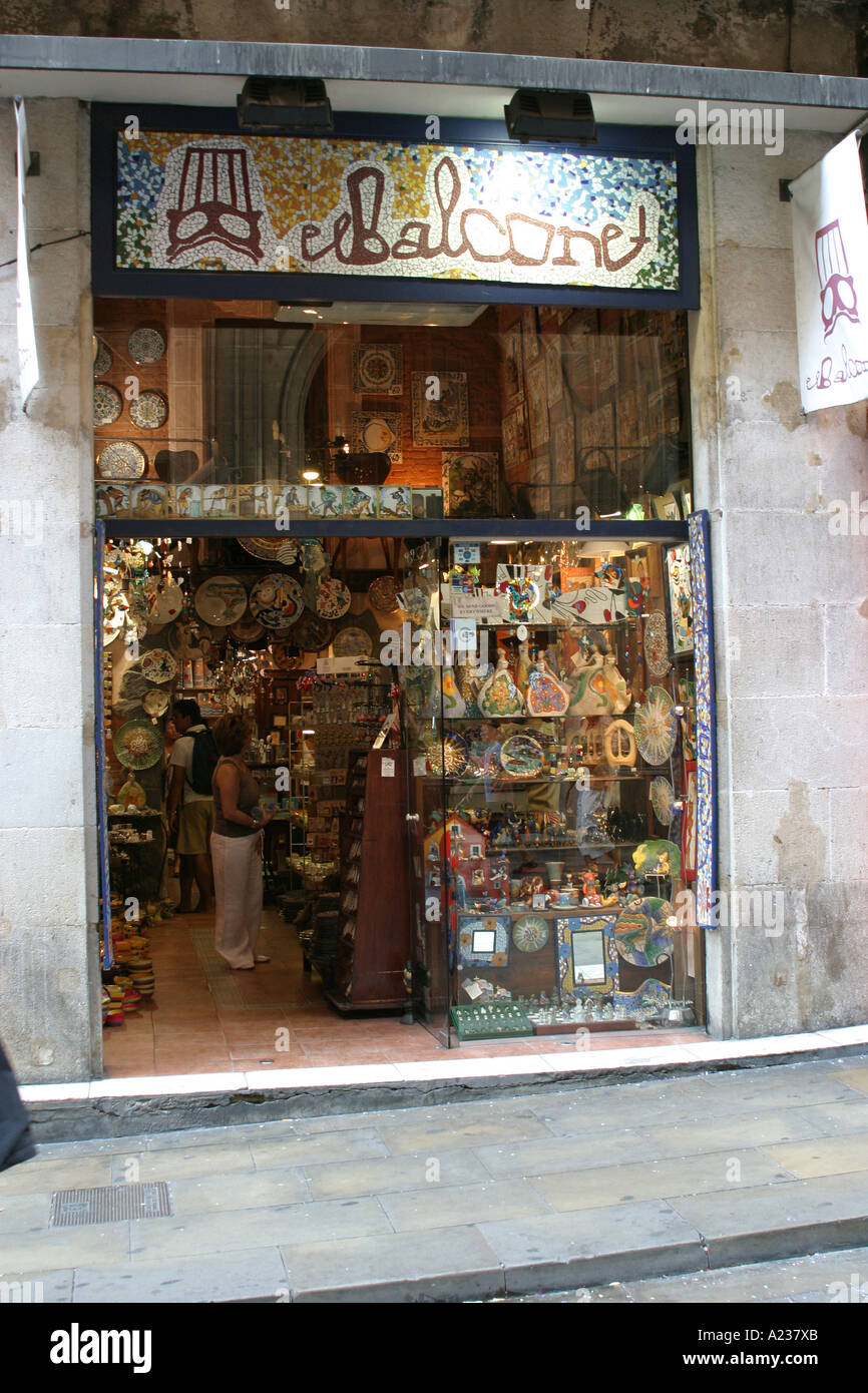 Shop window in Barcelona Stock Photo - Alamy