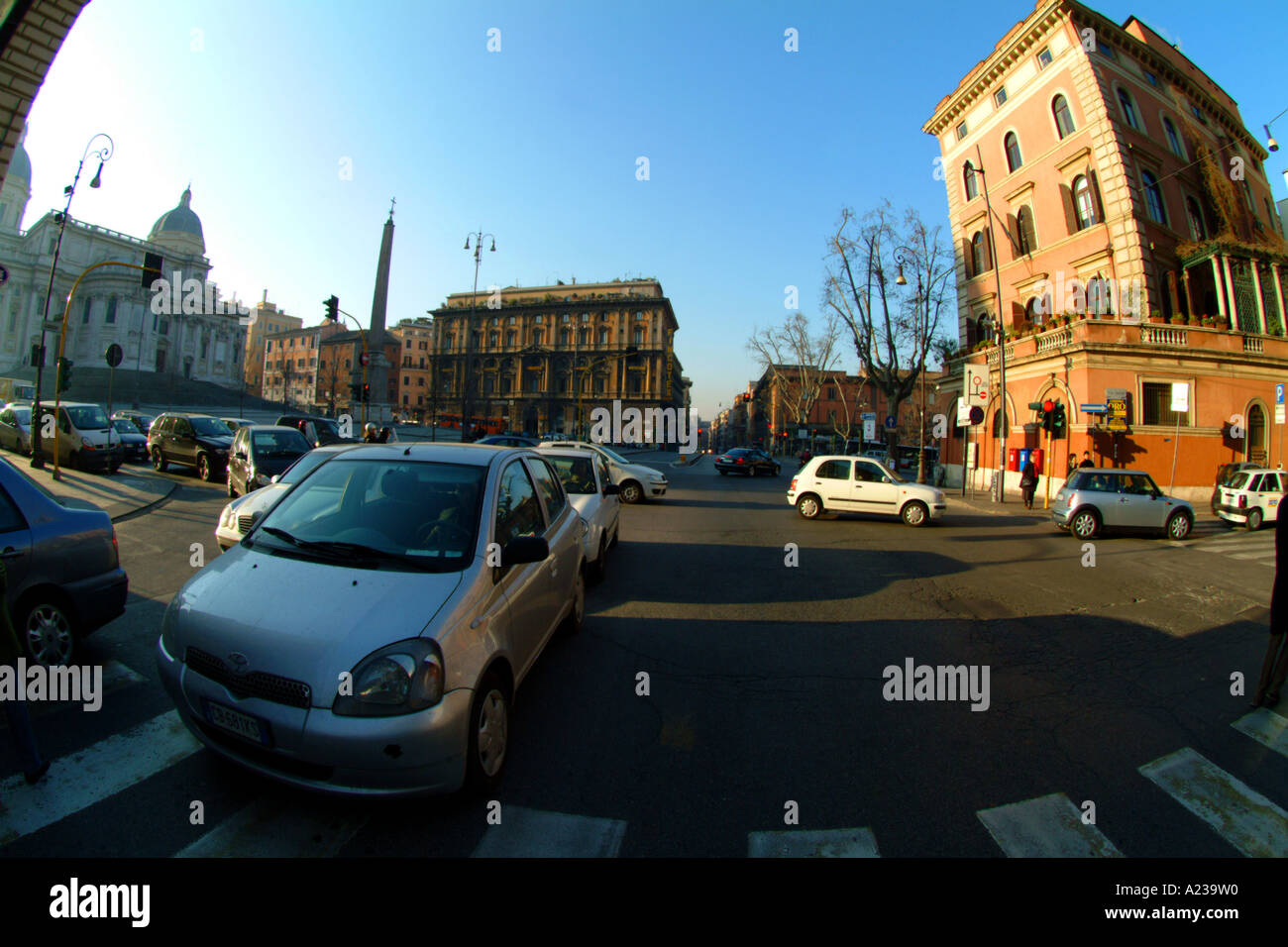 street traffic car touristic guide street urban rome roma italy italian ...