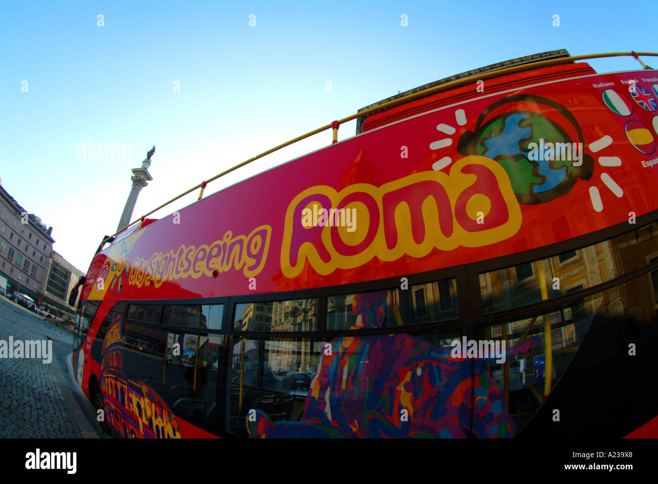 sightseeing red bus tour touristic guide coach pullman street urban ...