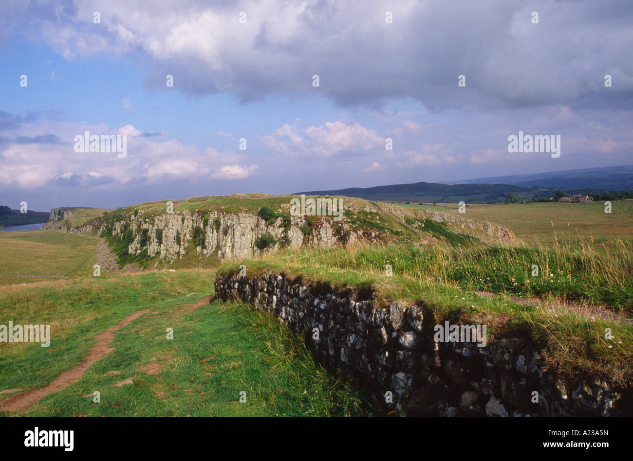 Steel Rigg Hadrian's Wall, Northumberland, England Stock Photo - Alamy