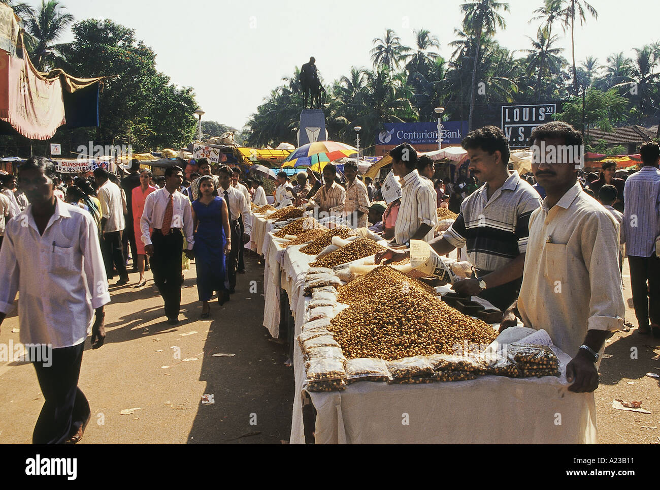 People selling their wares at the Old Goa festival. Goa, India Stock ...