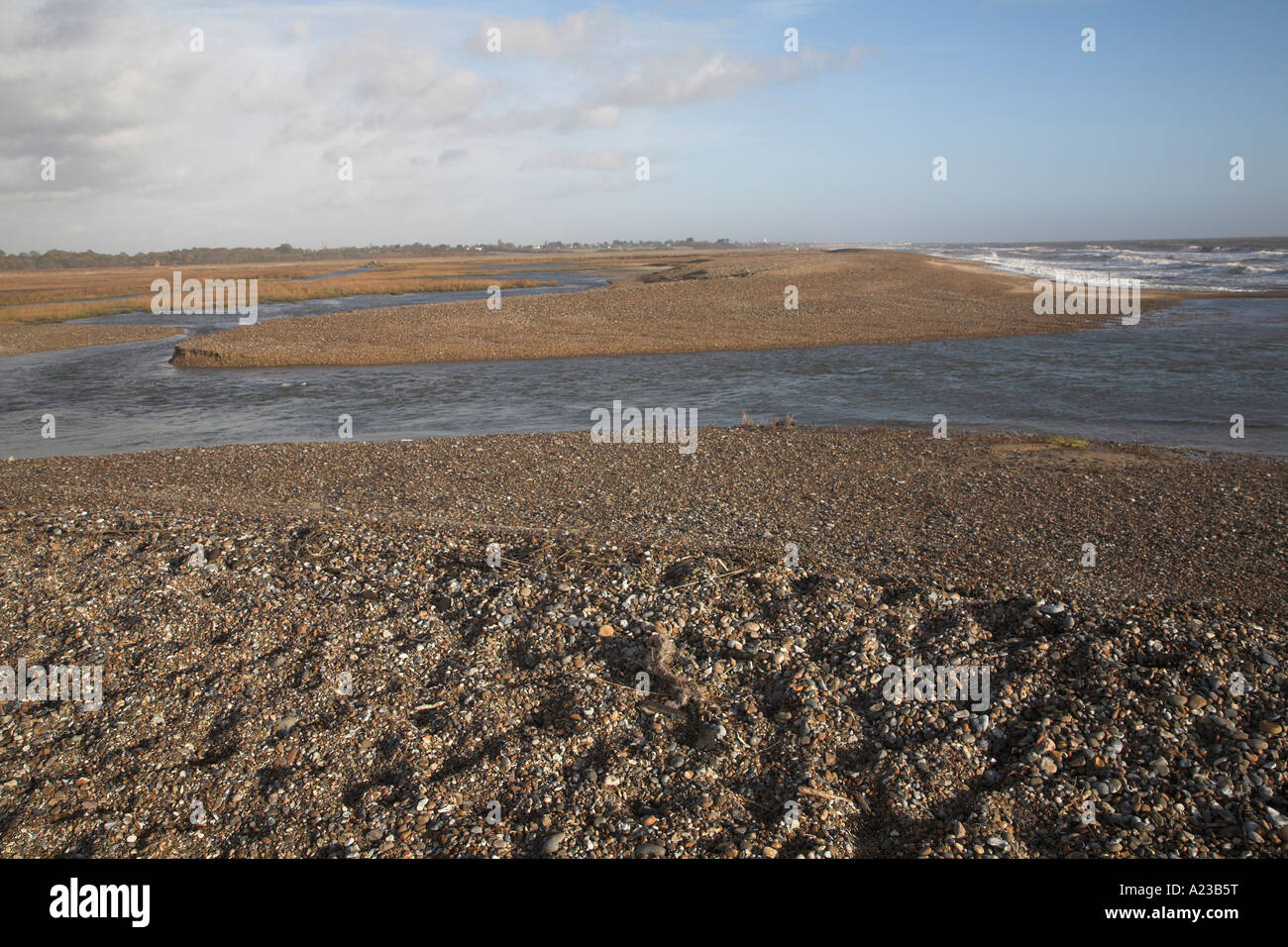 Innundation by sea water flooding coastal bar breach by storms south of ...