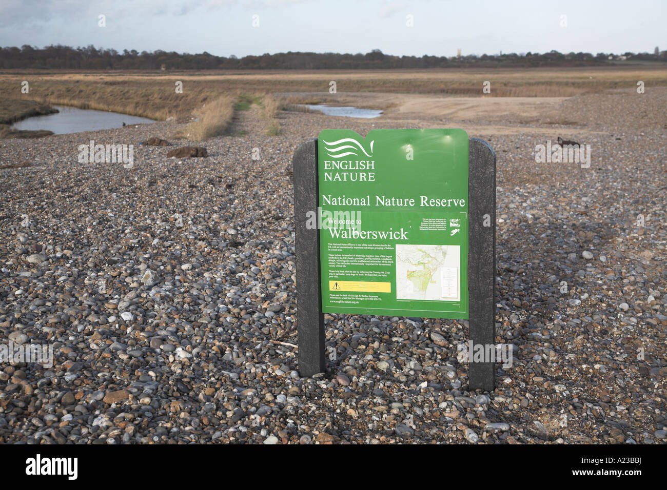 English Nature Walberswick nature reserve of shingle and salt marsh ...
