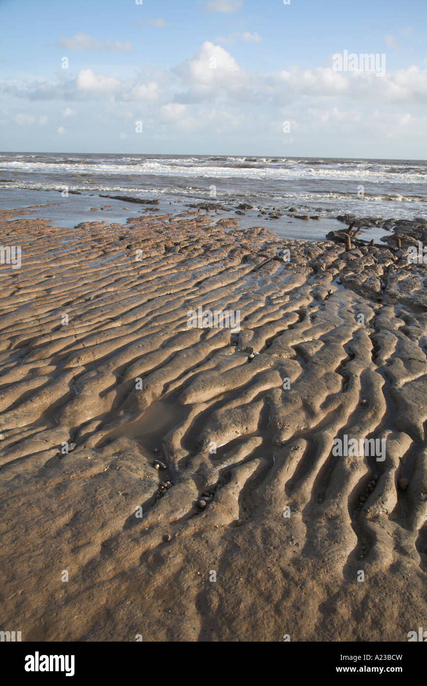 London Clay underlying shingle bar south of Walberswick, Suffolk ...
