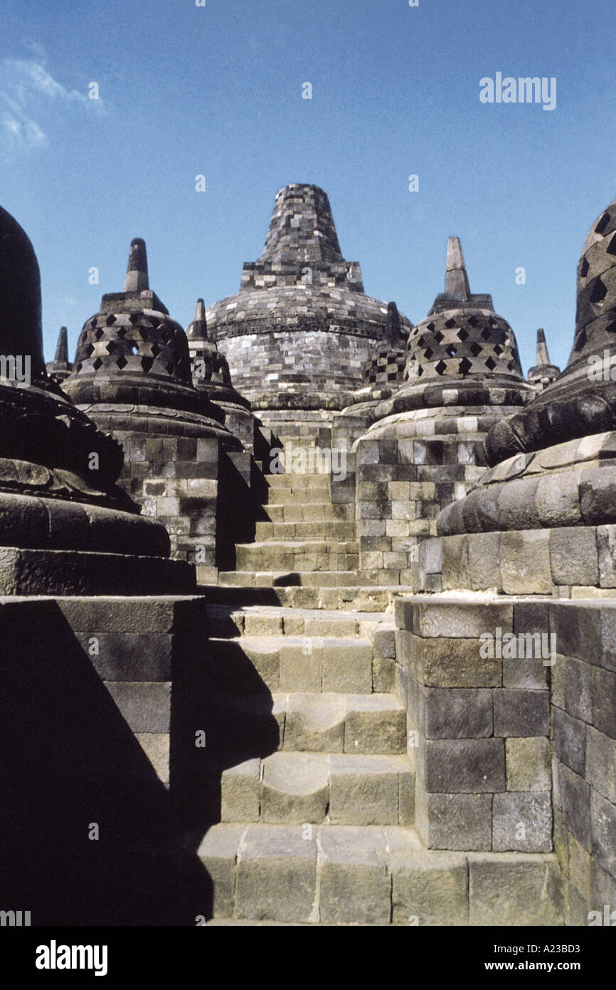 View of central stupa. Borobudur, Indonesia Stock Photo - Alamy