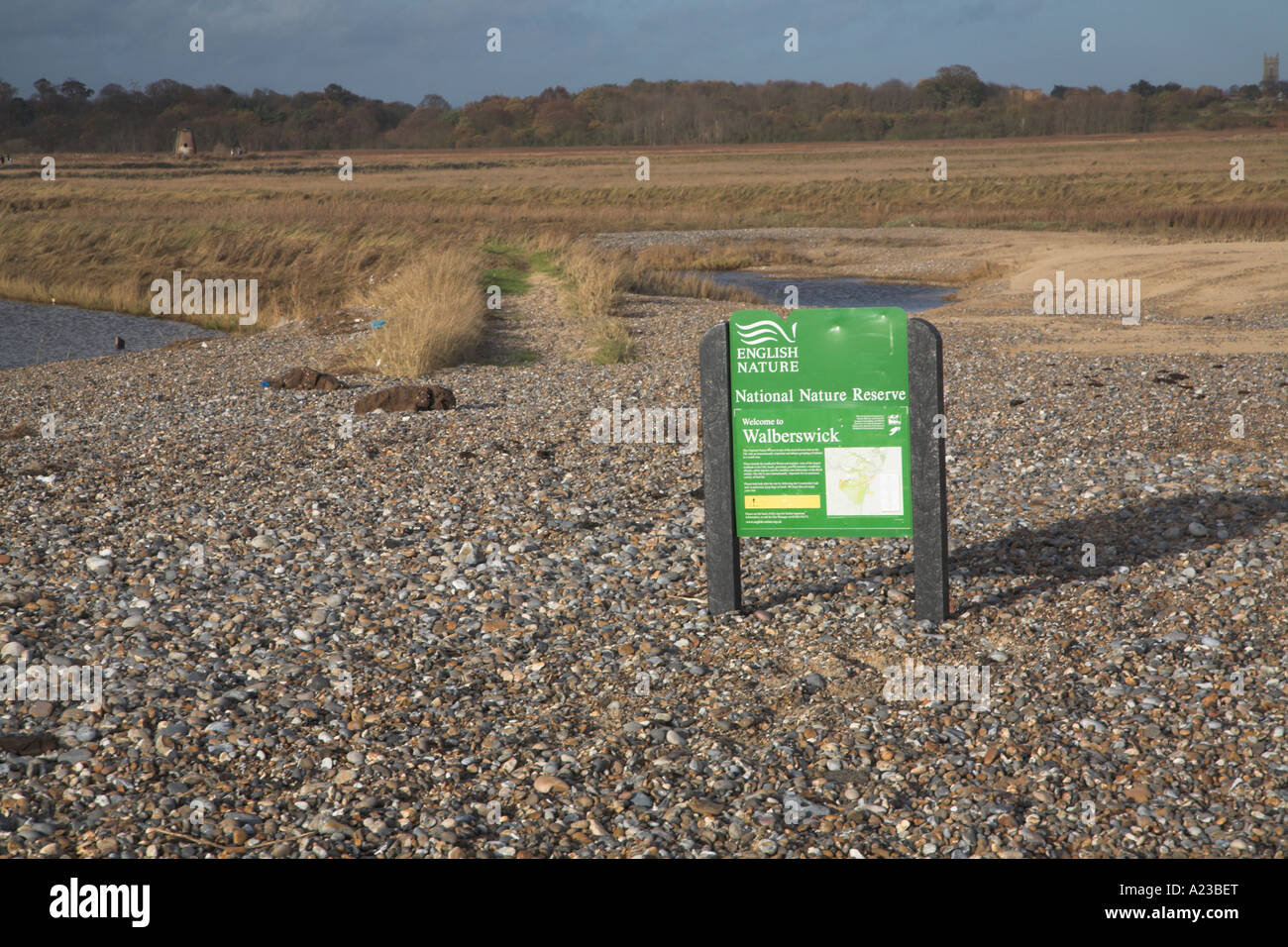 English nature nature reserve sign, Walberswick, Suffolk, England Stock ...