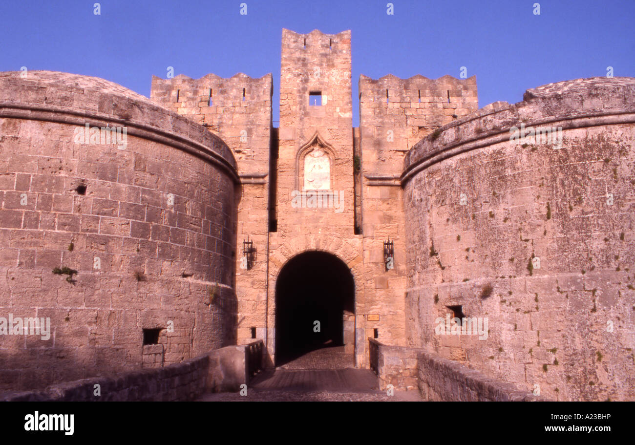 Greece Dodecanese Islands Rhodes Old Town D Amboise Gate Stock Photo ...