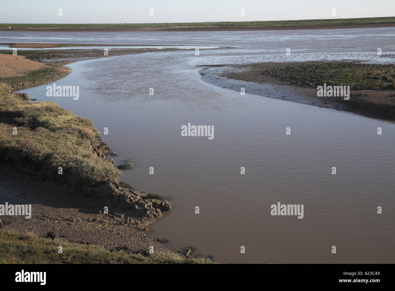 Salt marsh mudflats River Ore Orford Ness Suffolk England Stock Photo ...