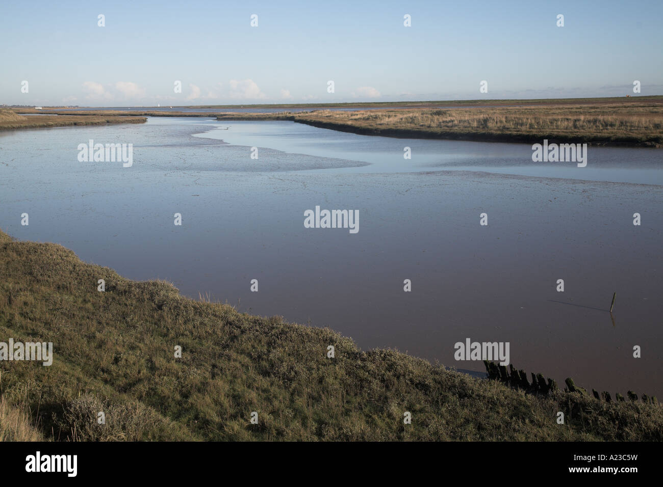 Salt marsh mudflats River Ore Orford Ness Suffolk England Stock Photo ...