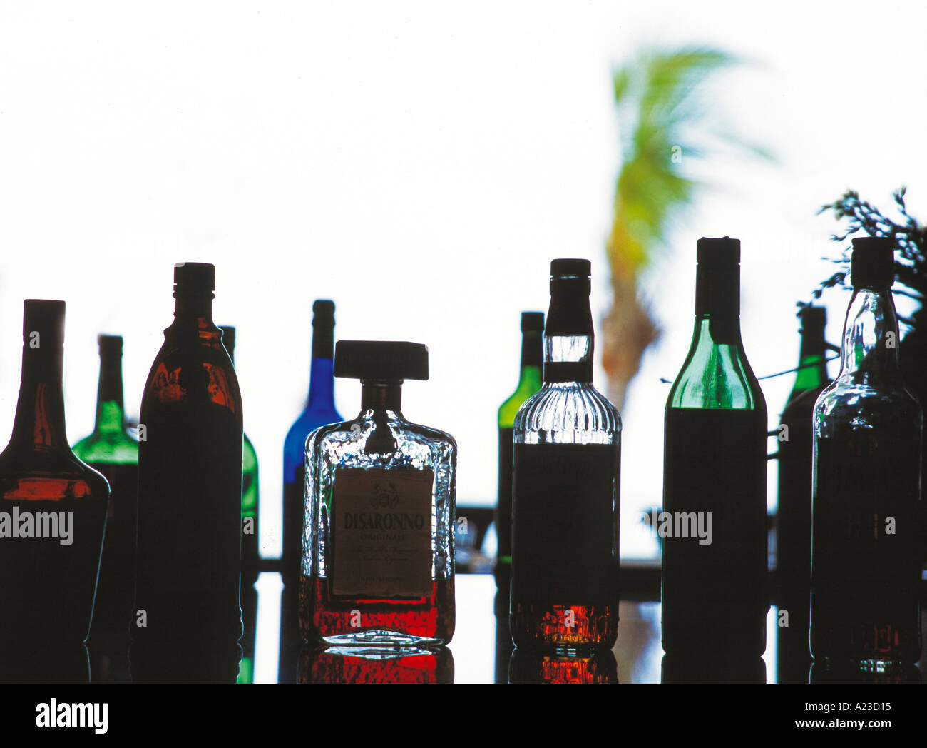 Spirits and liqueurs tropical bar mauritius Stock Photo - Alamy