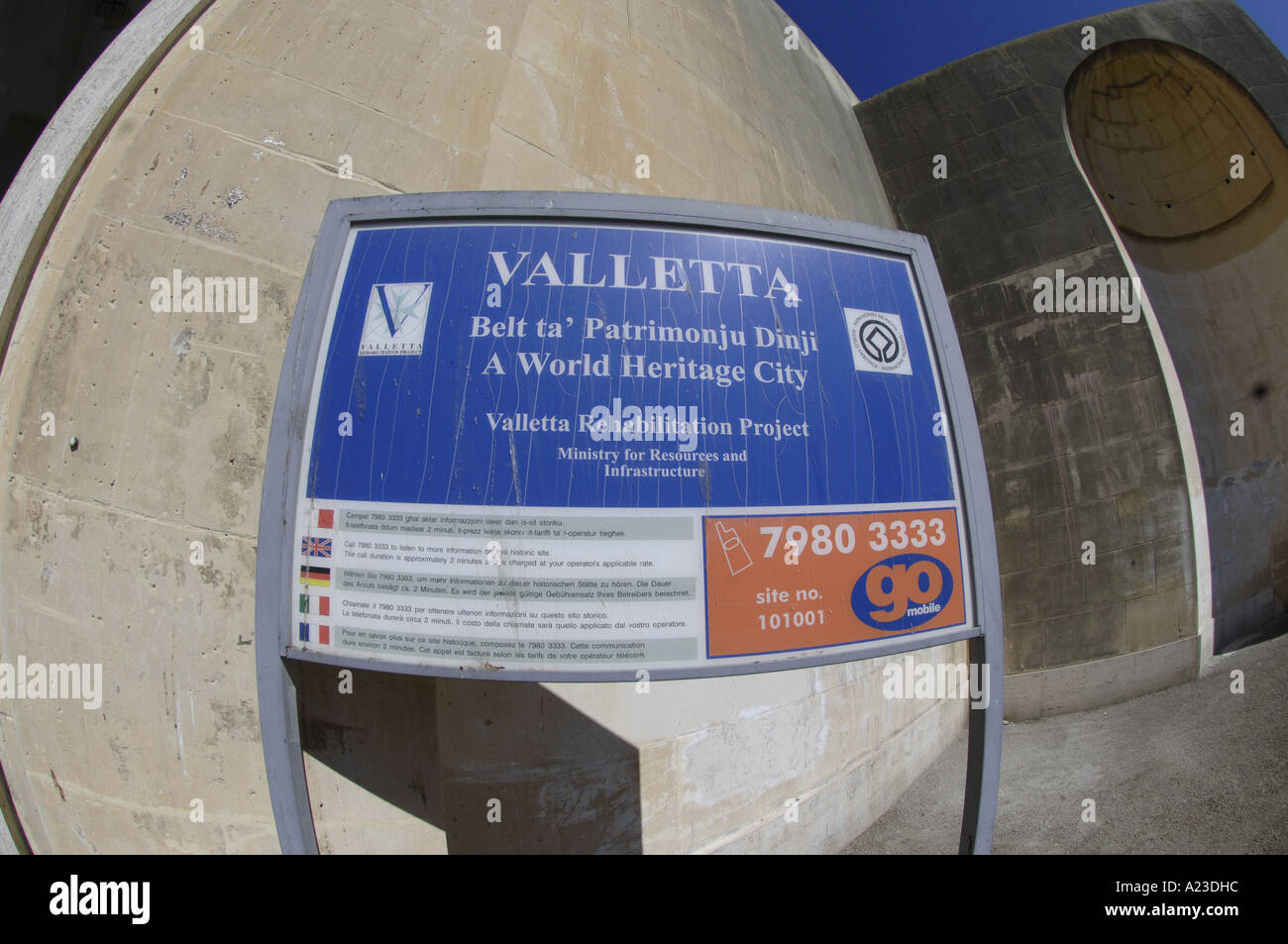 valletta sign blue old valletta malta street sunlight summer blue sky ...