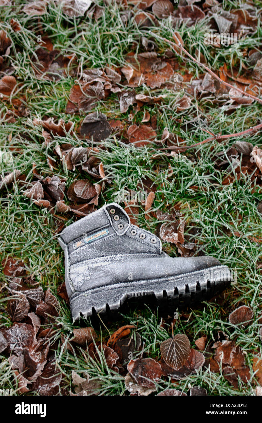 Frost Covered Boot Stock Photo - Alamy