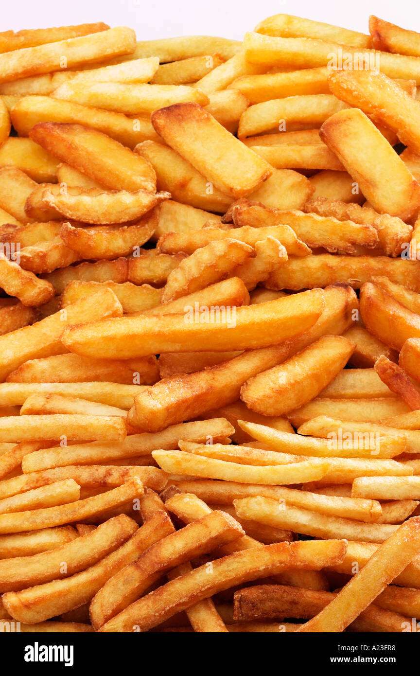 Different types of chips Straight steak crinkle chunky Julienne Stock ...