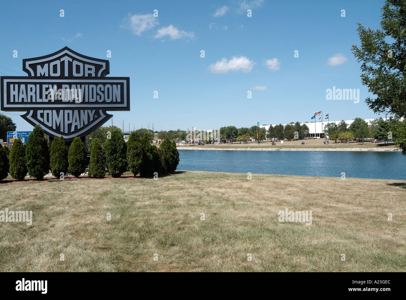 Harley Davidson plant building and logo at 100th anniversary Stock ...