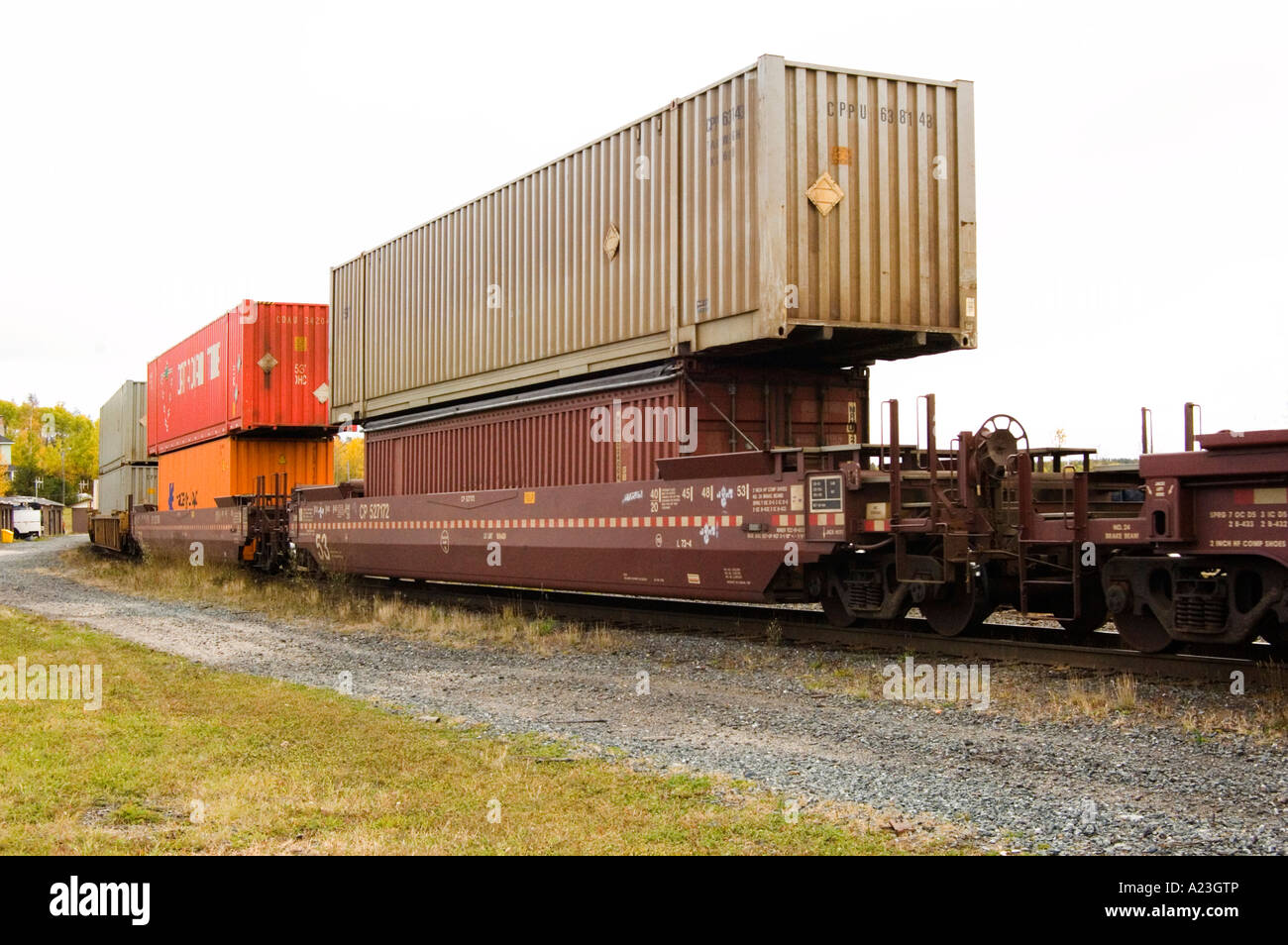 Canadian Pacific Railroad freight train leaving White River Stock Photo - Alamy