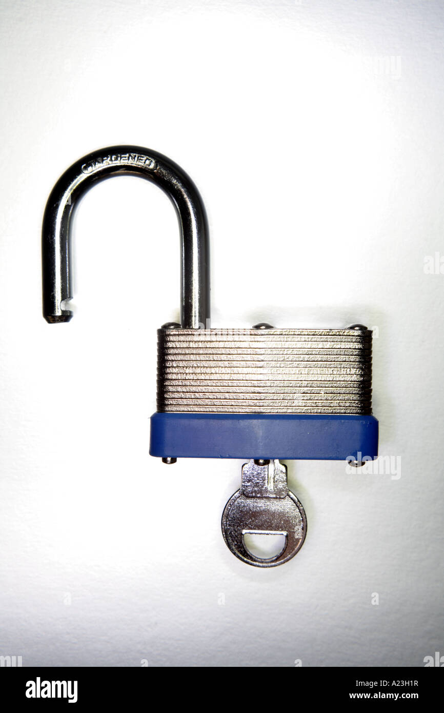 Padlock and key Stock Photo - Alamy