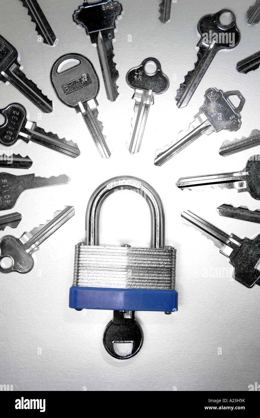 Padlock and keys Stock Photo - Alamy