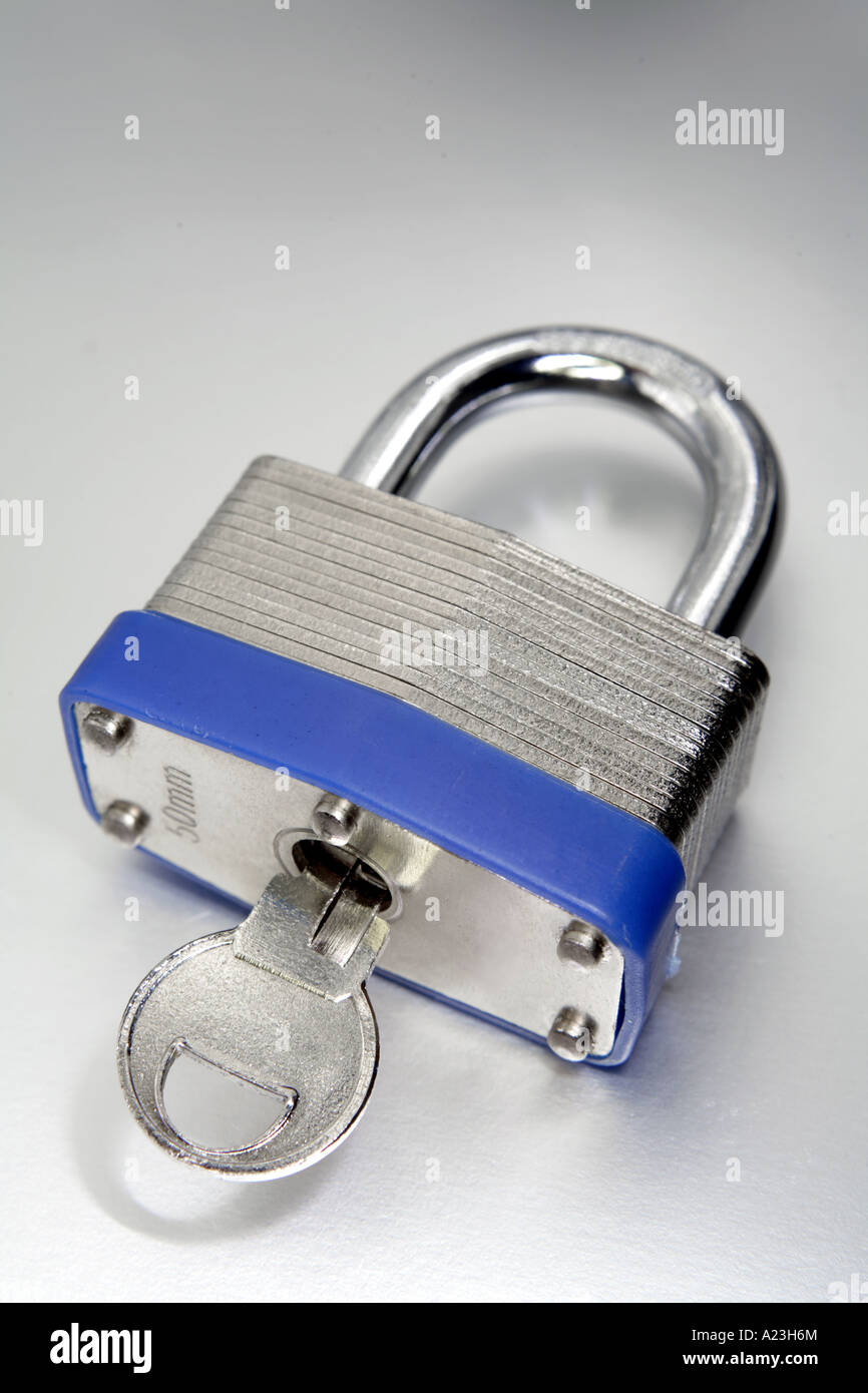 Padlock and key Stock Photo - Alamy