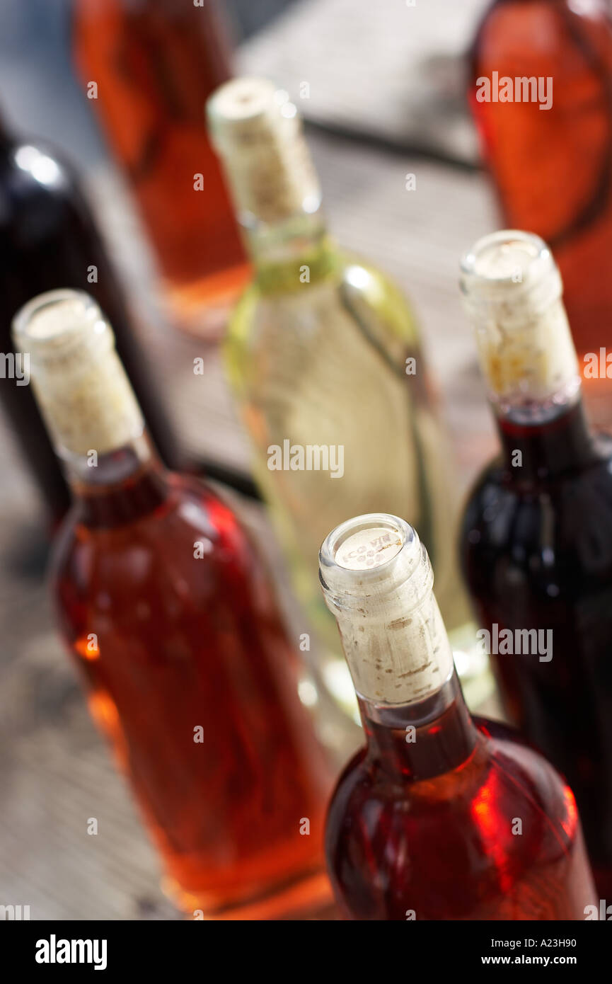 bottles of high quality organic wine Germany Stock Photo - Alamy