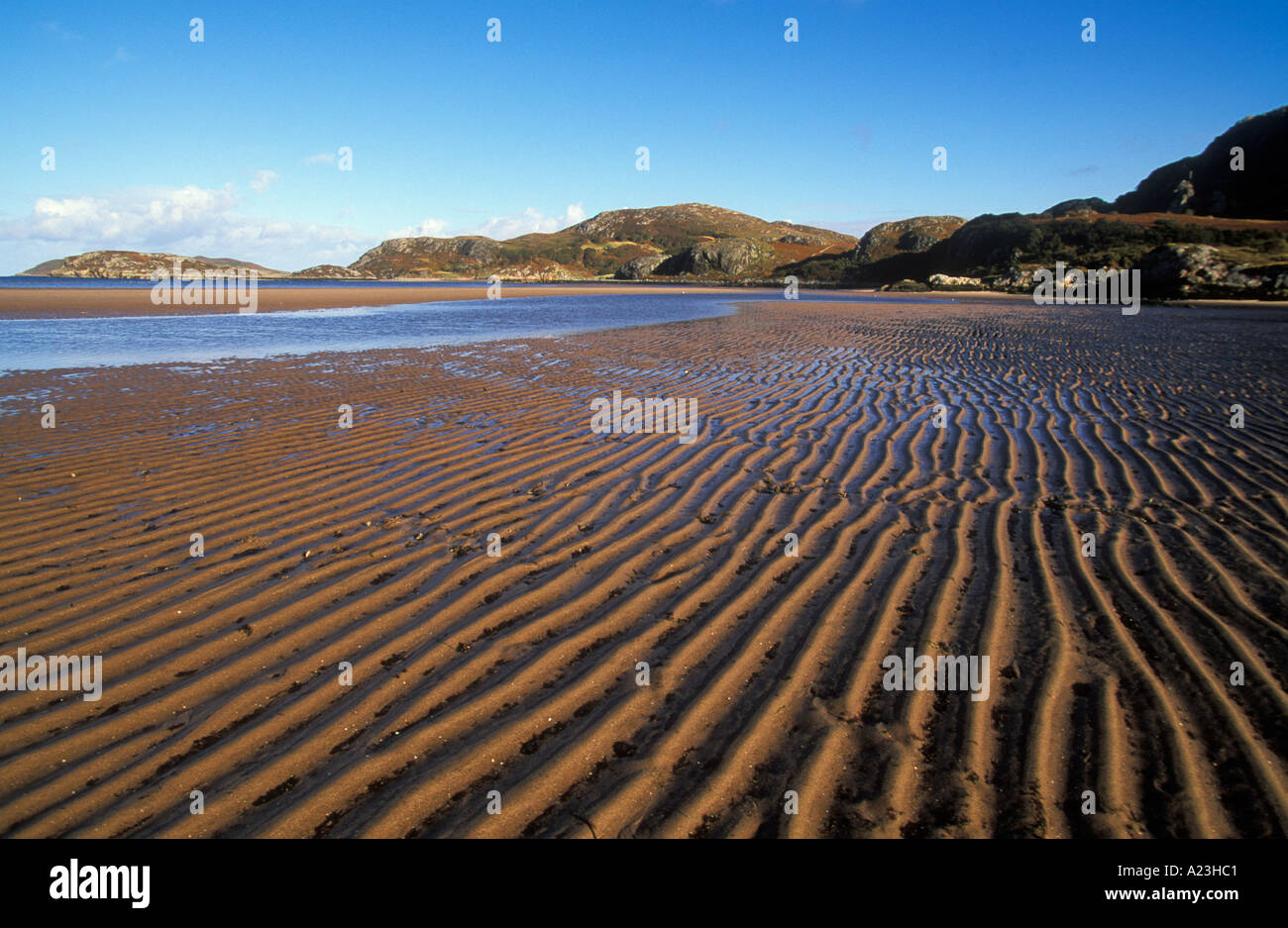 Sand ripples on Gruinard Beach Gruinard bay Wester Ross Scotland UK GB ...