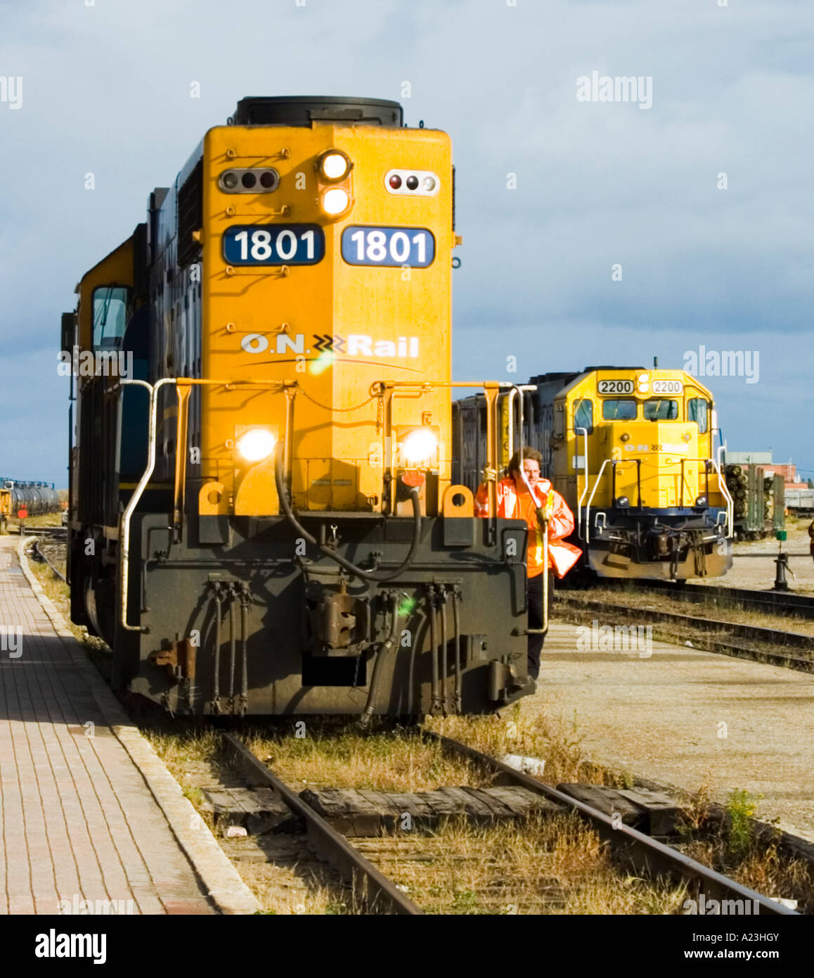 Ontario Rail Engine at Cochrane Ontario Canada Stock Photo - Alamy