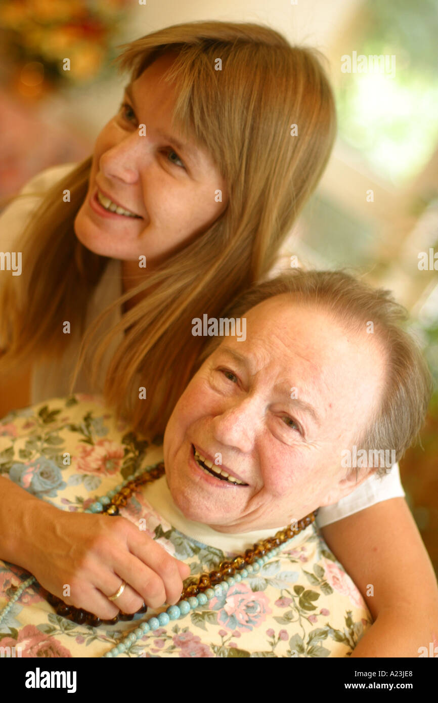 Care carer elderly face smiling portrait hi-res stock photography and ...