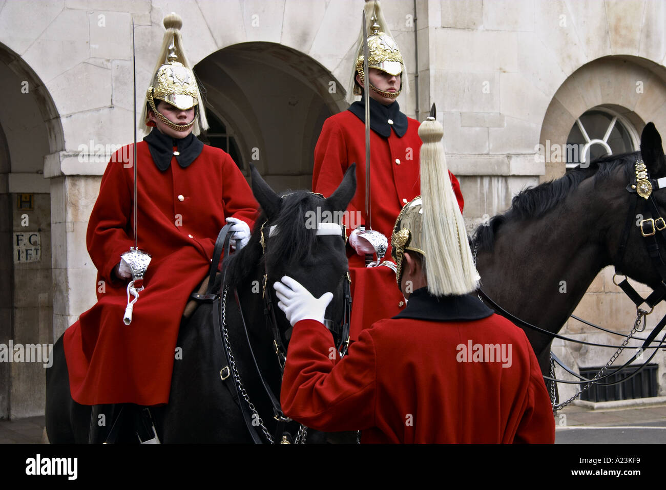 Queens Royal Horseguards Lifeguards Life Guards cavalry in Whitehall ...