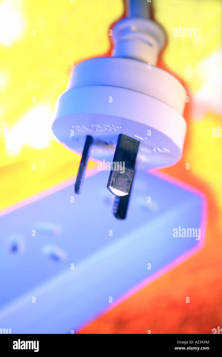 Electrical plug and powerboard Stock Photo - Alamy