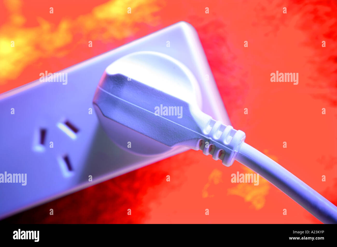 Electrical plug in powerboard Stock Photo - Alamy